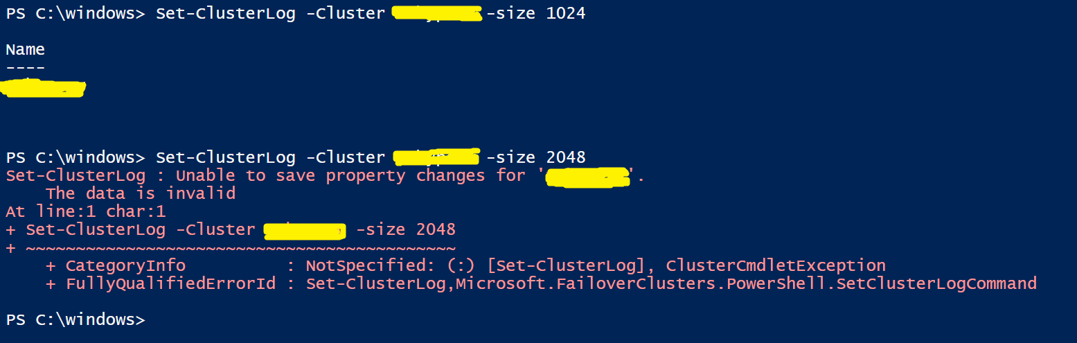 Cluster Validation Fails Cluster Log Size Microsoft Community Hub